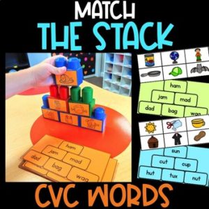 Match the Stack CVC Words | All Short Vowels Included | CVC Activity ...