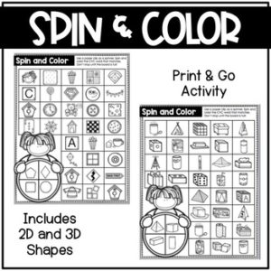 Spin & Color 2D Shapes and 3D Shapes | Shape Identification and ...